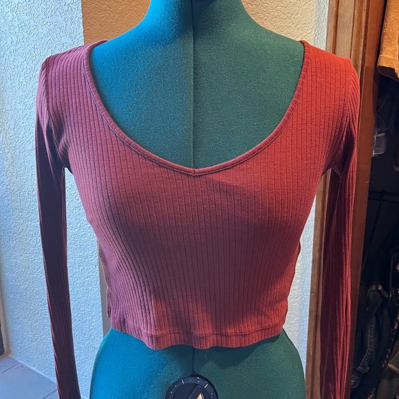 Topshop | Tops | Topshop Long Sleeve Crop Top | Poshmark